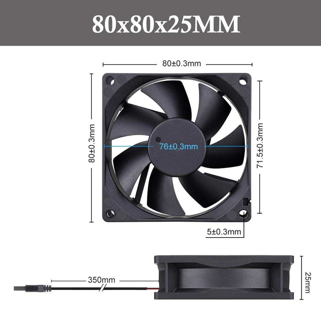 2 Pieces LOT Ball 8cm 80mm x 25mm 8025 5V 12V 24V 48V DC Brushless Computer Case PC CPU Cooling ...