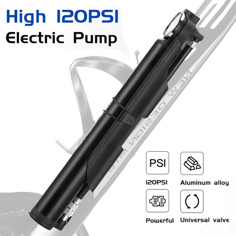 Portable Bicycle Electric Pump Aluminum Alloy Tire Air Inflator USB ...