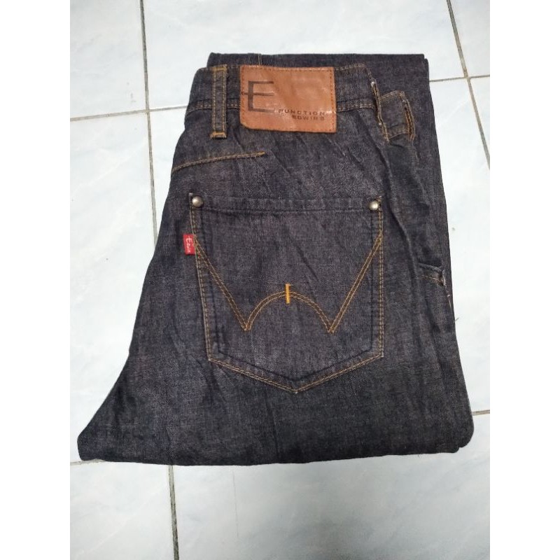 กางเกงยีนส์ Edwin มือสองขากระบอกสีเข้ม | Shopee Thailand
