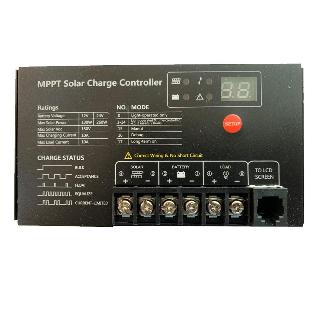 โซล่าชาร์จเจอร์ MPPT 10A 12/24V รองรับ 150V | Shopee Thailand