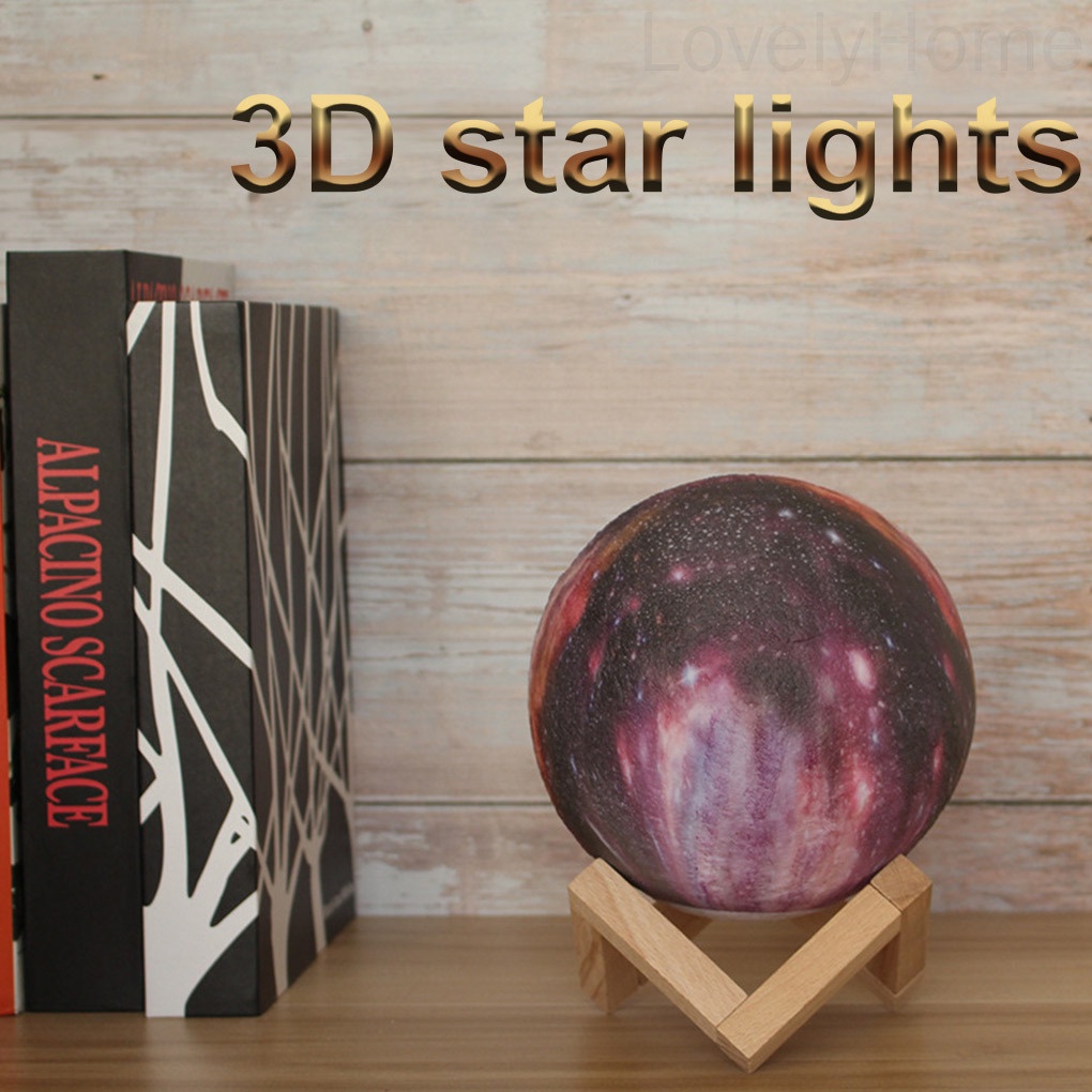 Cotton Light★ 16 Colors 3D Print Moon Lamp Remote Control LED Bedside ...