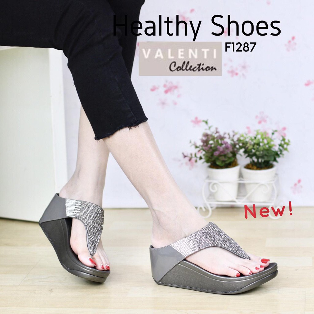 Vanilla.b รองเท้าเพื่อสุขภาพ Health & Massage flipflop รุ่น F1287 Grey (สีเทา) | Shopee Thailand