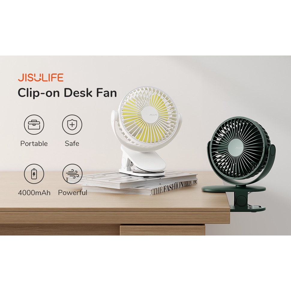 JISULIFE Clip Fan Mini Portable Stroller Fans with 4 Speeds ...