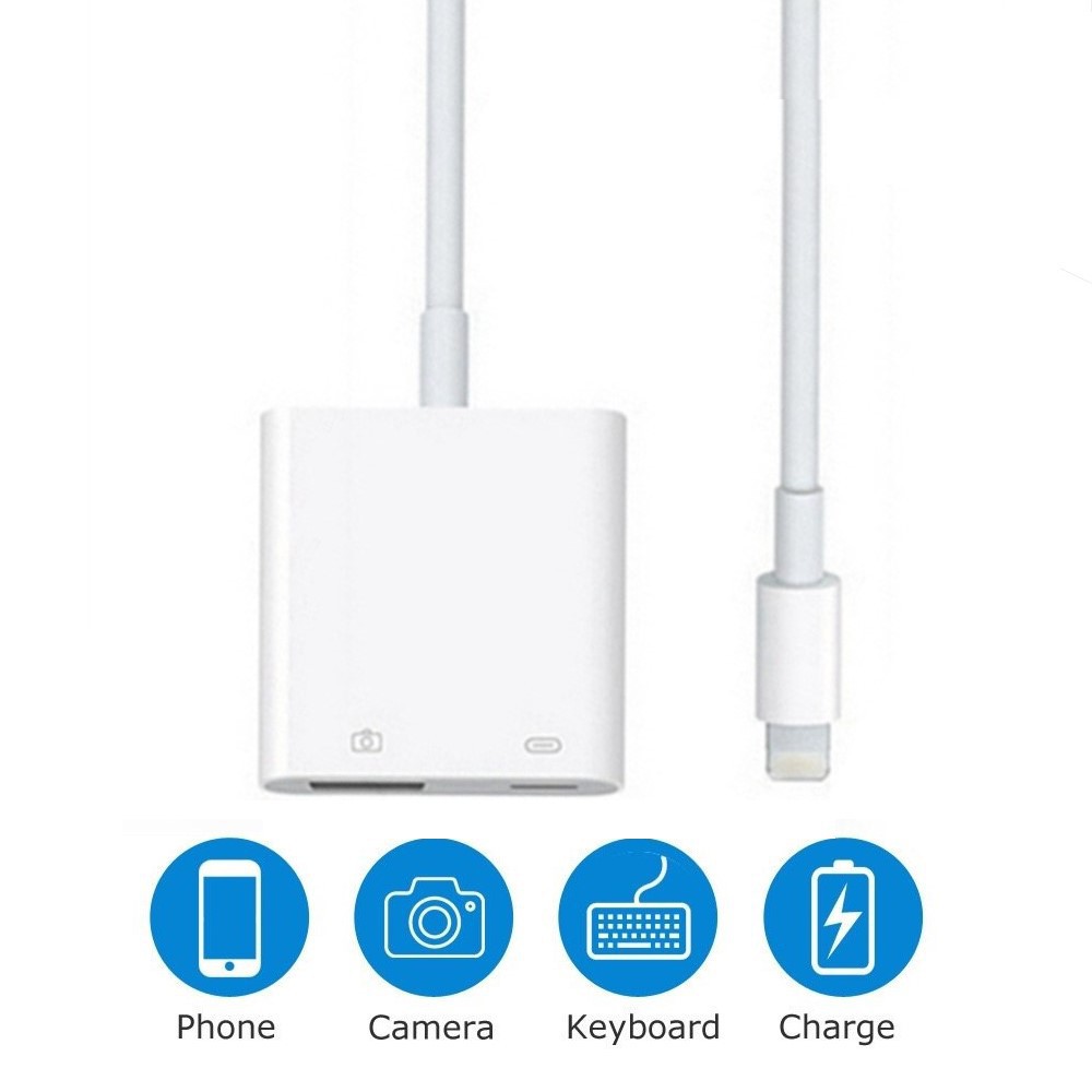 HOT iPhone iPad Lightning to USB 3 Camera Adapter สายแปลง iPhone iPad ...
