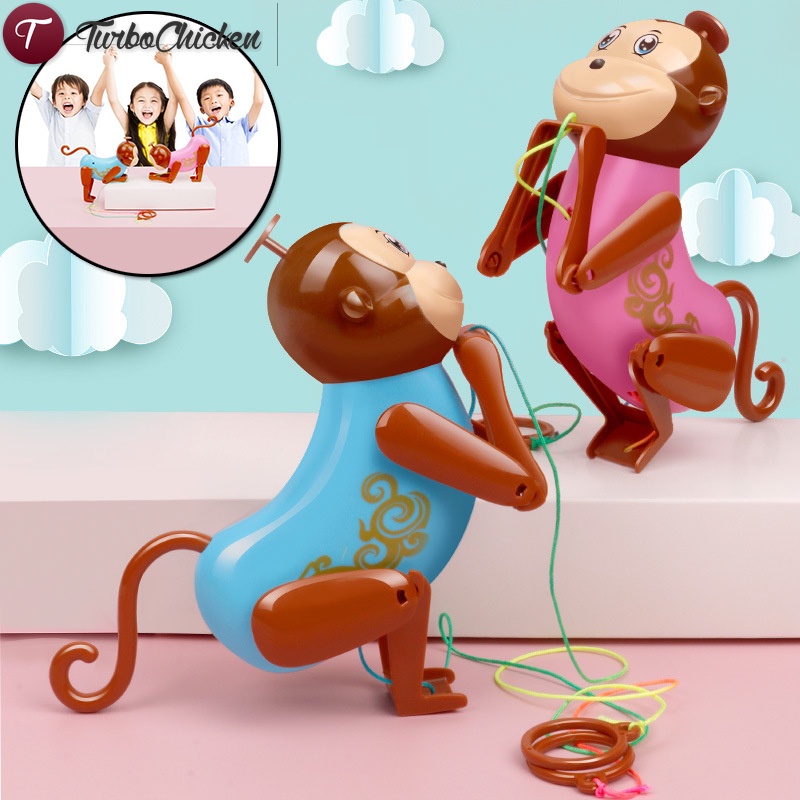 Climbing Rope Monkey Toy Mechanical Wind up Toy with Sound Effect Gift ...