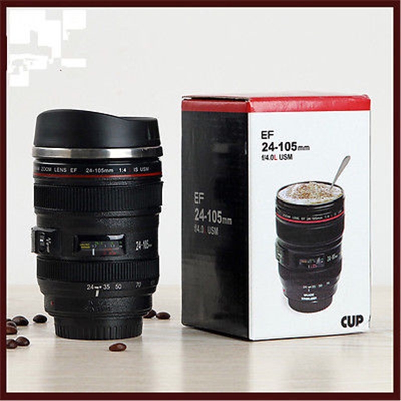 ชาNew 24105MM Lens THERMOS Camera Travel Coffee Tea Cu Mug Lens ...