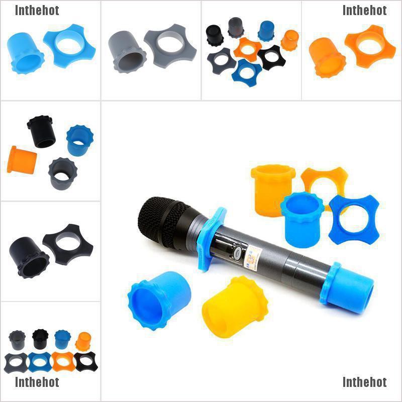 Inthehot ☆ Wireless Microphone Mic Anti-Slip Ring Anti-Rolling Rubber ...