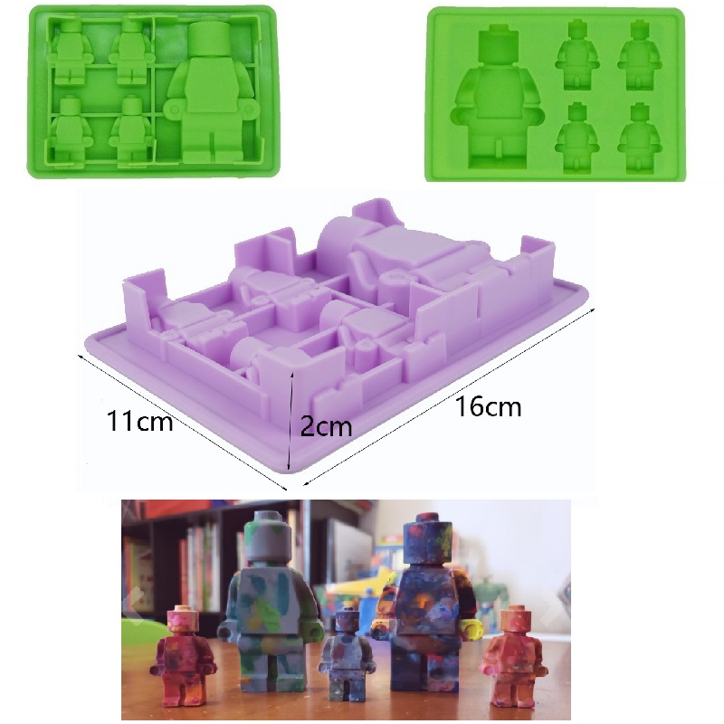 Robot Ice Cube Tray lego Silicone Mold Candy Chocolate Cak Moulds For ...