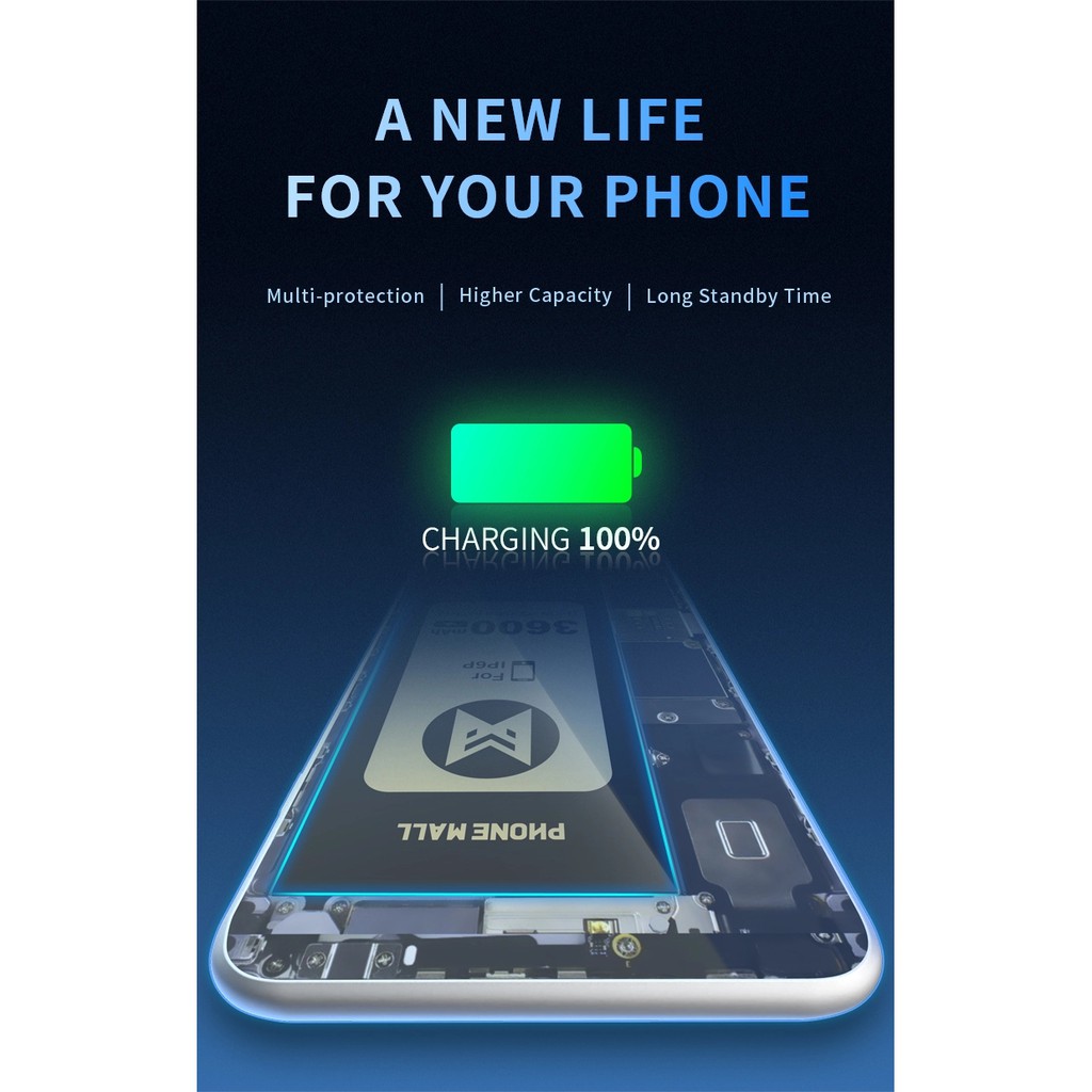 แบตเตอรี่โทรศัพท์มือถือHONEMALL High Caacity AAAAAA Battery For ihone 6 ...