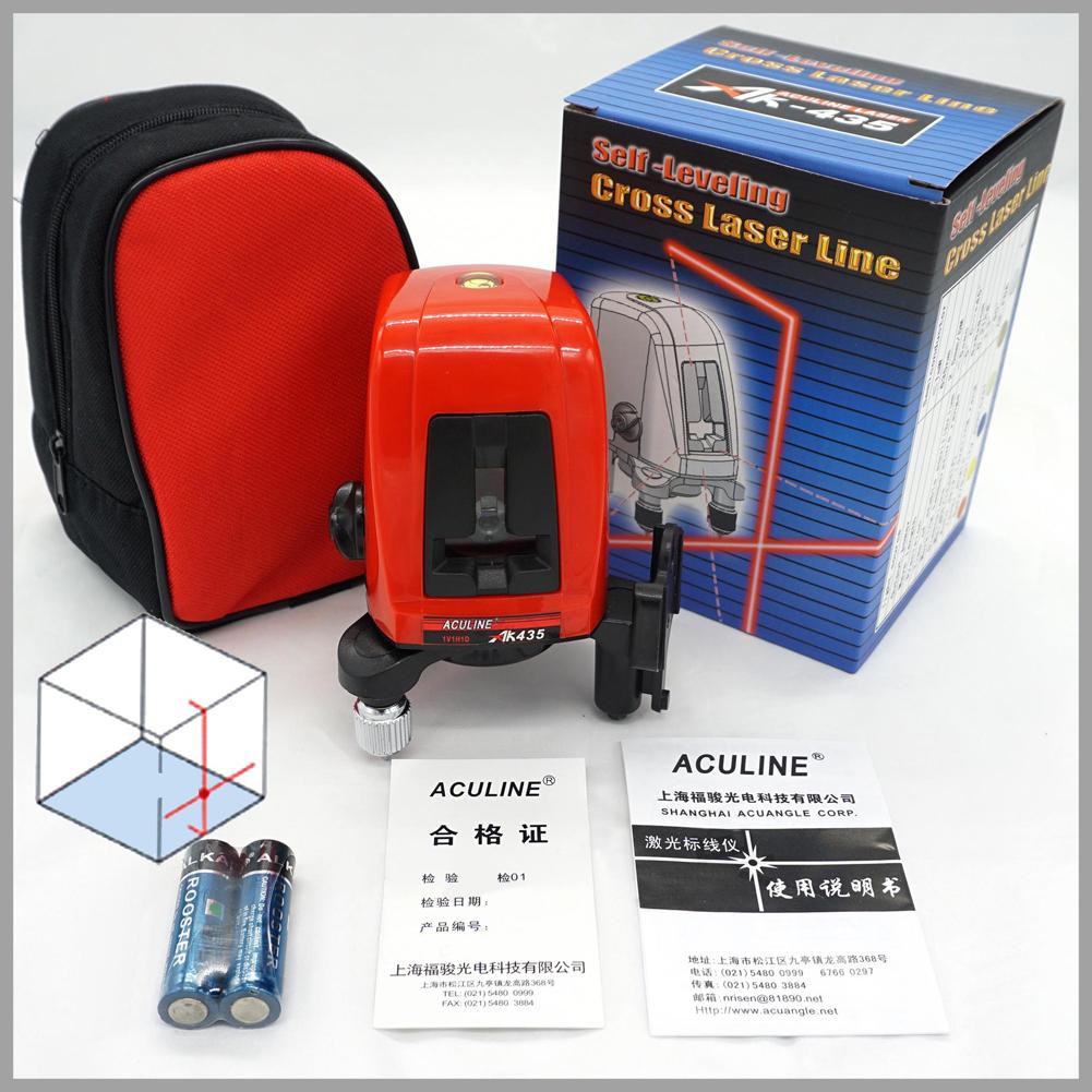 AK435 360 Degree Self-leveling Cross Laser Level 2 Line 1 Point Laser ...