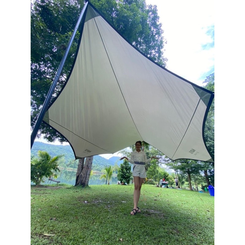 tarp MADFOX batwing 5x4.5 เมตร สีครีม สีดำ - madfox.rangsit - ThaiPick