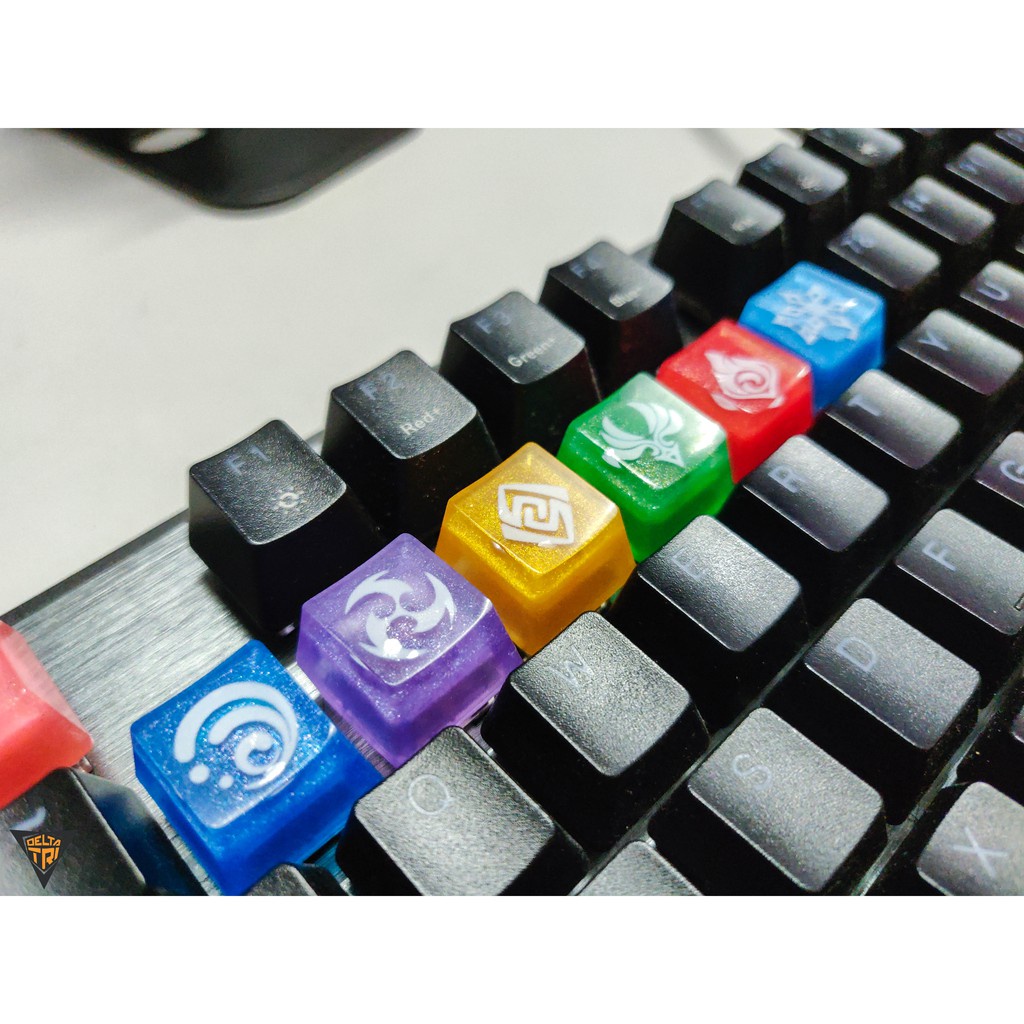 Genshin Impact Vision Glitter Mechanical Keycaps (Colored) Custom ...