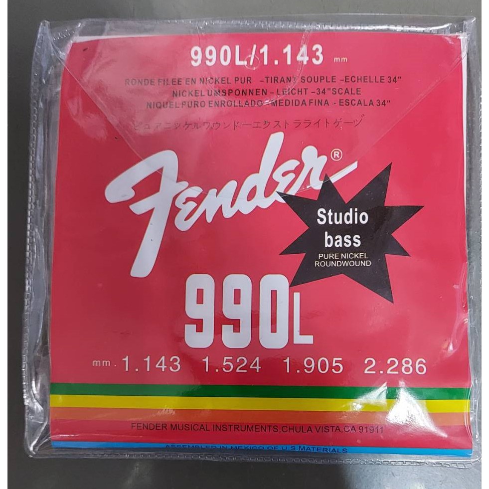 สายเบส Fender(เฟนเดอร์) ชุด 4 สาย 990L ของแท้ 100 - solo24957 - ThaiPick