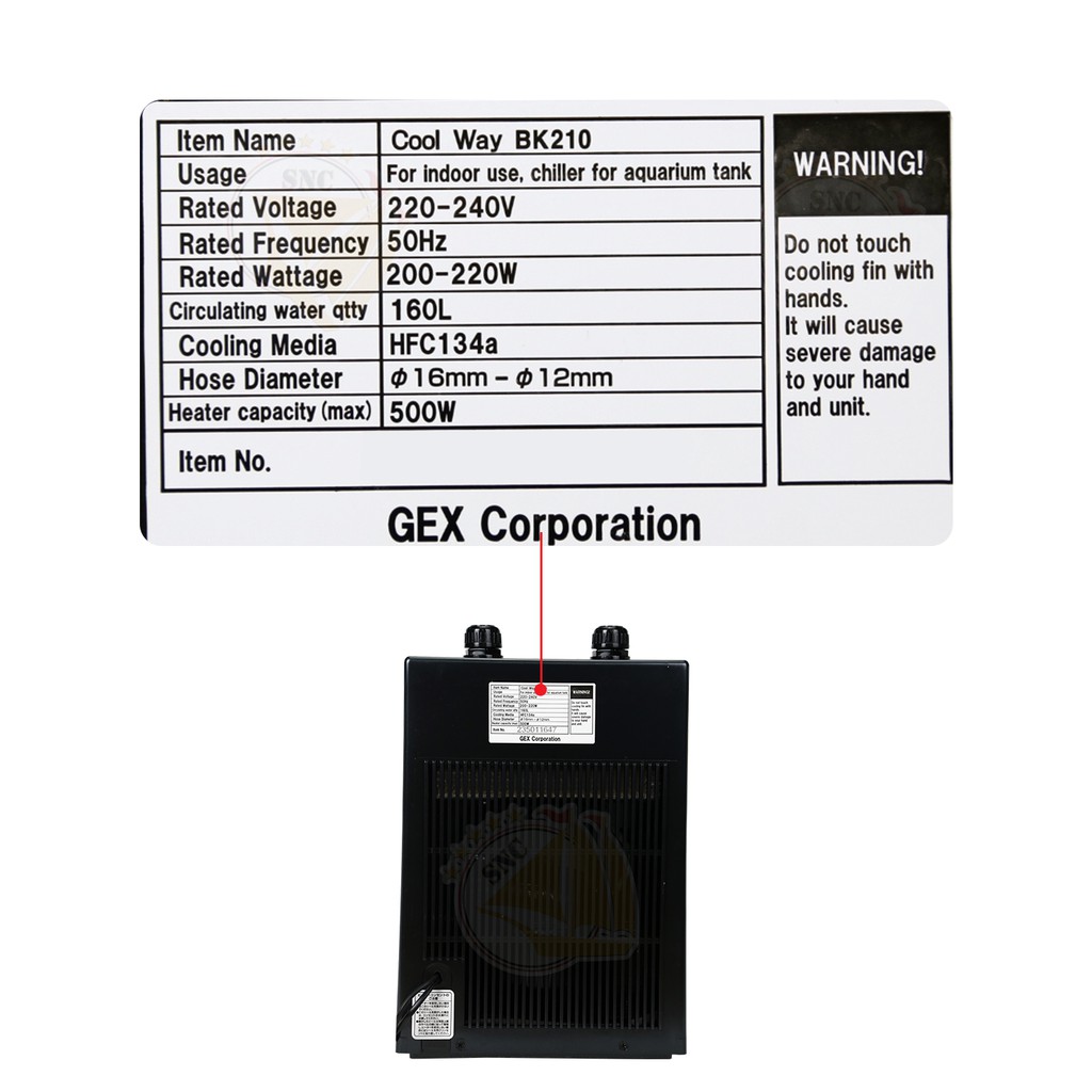 GEX Cool Way BK210 ชิลเลอร์ทำความเย็นสำหรับตู้ปลา Chiller - sncfishshop - ThaiPick