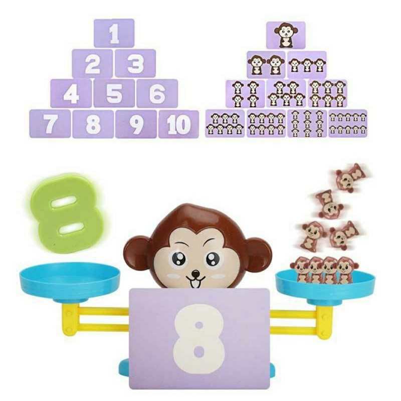 Monkey Math Balance (ลิงตัวเล็ก 19 ตัว) ของเล่นเสริมพัฒนาการเด็ก ลิง ...
