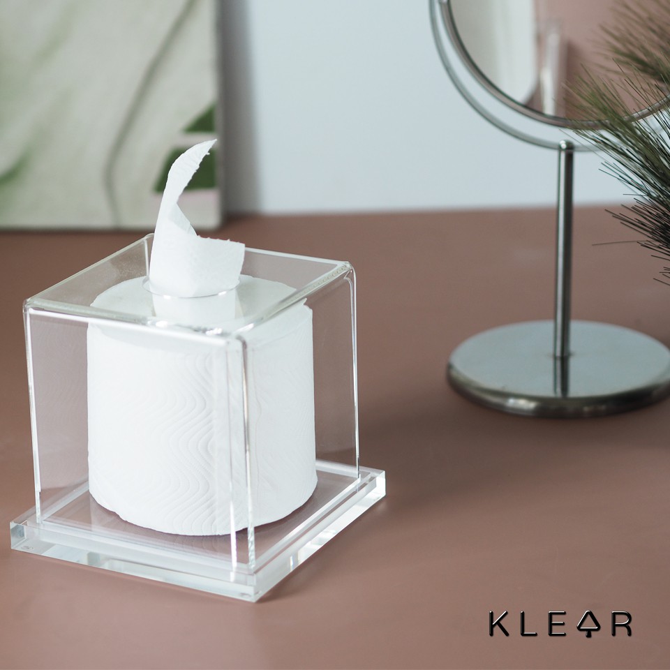 KLEAR Tissue Box with Cover-S กล่องใส่กระดาษทิชชู่ กล่องอะคริลิคใส กล่องทิชชู่แบบมีฝา : KD027 ...