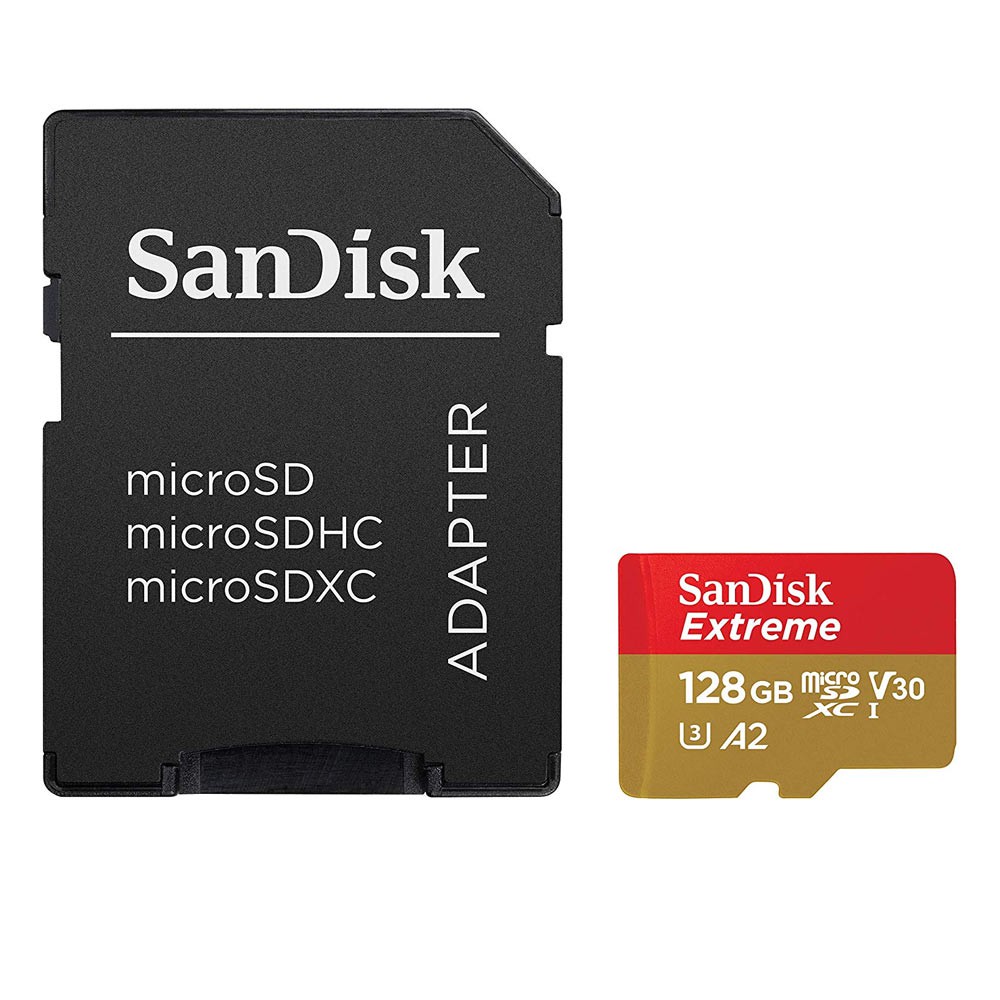 SanDisk Micro SDXC Extreme 128GB A2 C10 160MB/s R with SD adaptor by ...