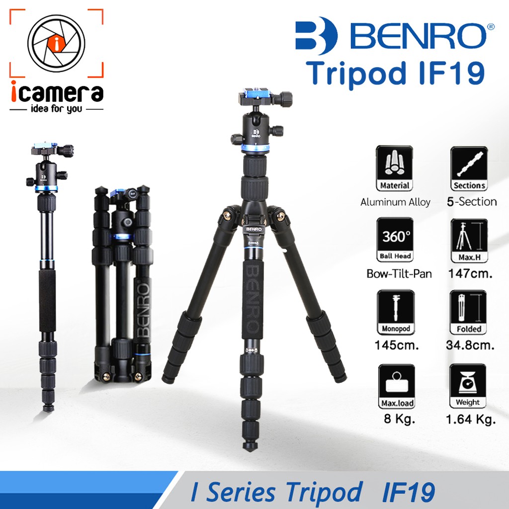Benro Tripod IF19 ขาตั้งกล้อง อเนกประสงค์ Monopod กลับหัวได้ - icamera_gadgets - ThaiPick