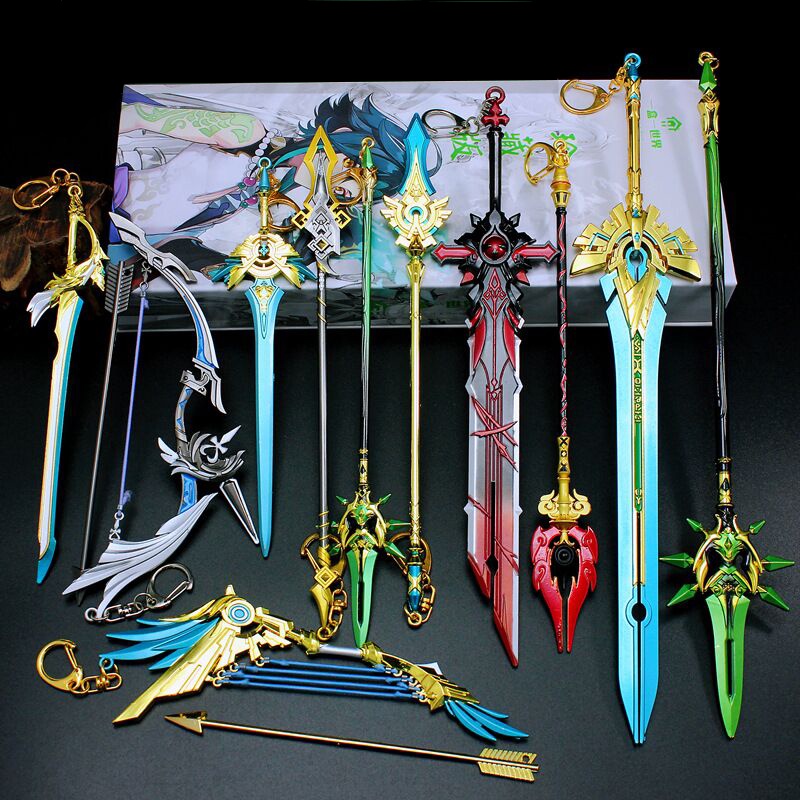 เกนชิน Anime Decor Genshin Impact Sword Keychains Weapon model Genshin ...