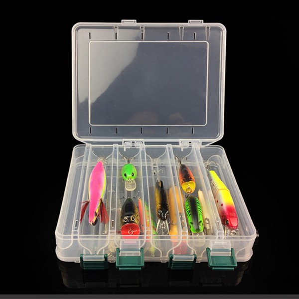 Portable Double Sided Plastic Lure Box 10 Compartments High Capacity ...