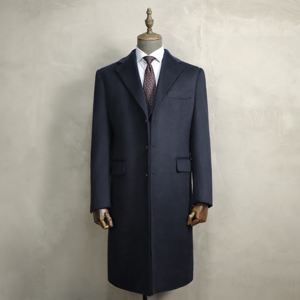 Single Breasted Cashmere Overcoat Custom Navy Overcoat Men Wool Tailor ...