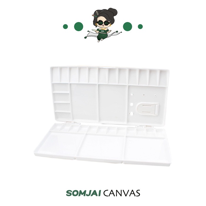 Somjai selected จานสี 33 ช่อง จานใส่สี จานสี รุ่น YM-H2 - somjai_canvas - ThaiPick