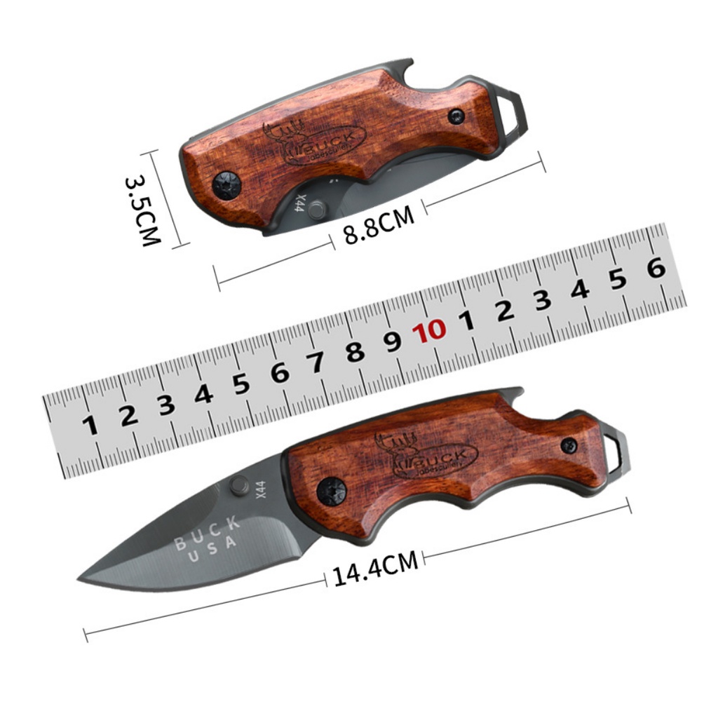มีดพับเล็ก BUCK x44 ด้ามไม้ มีดพก เอนกประสงค์ อุปกรณ์แคมป์ปิ้งและเดิน ...