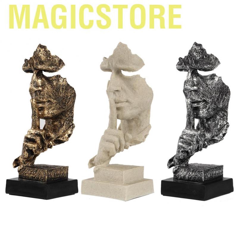 Magicstore Resin Silent Man Statue Face Sculpture Modern Abstract Art ...