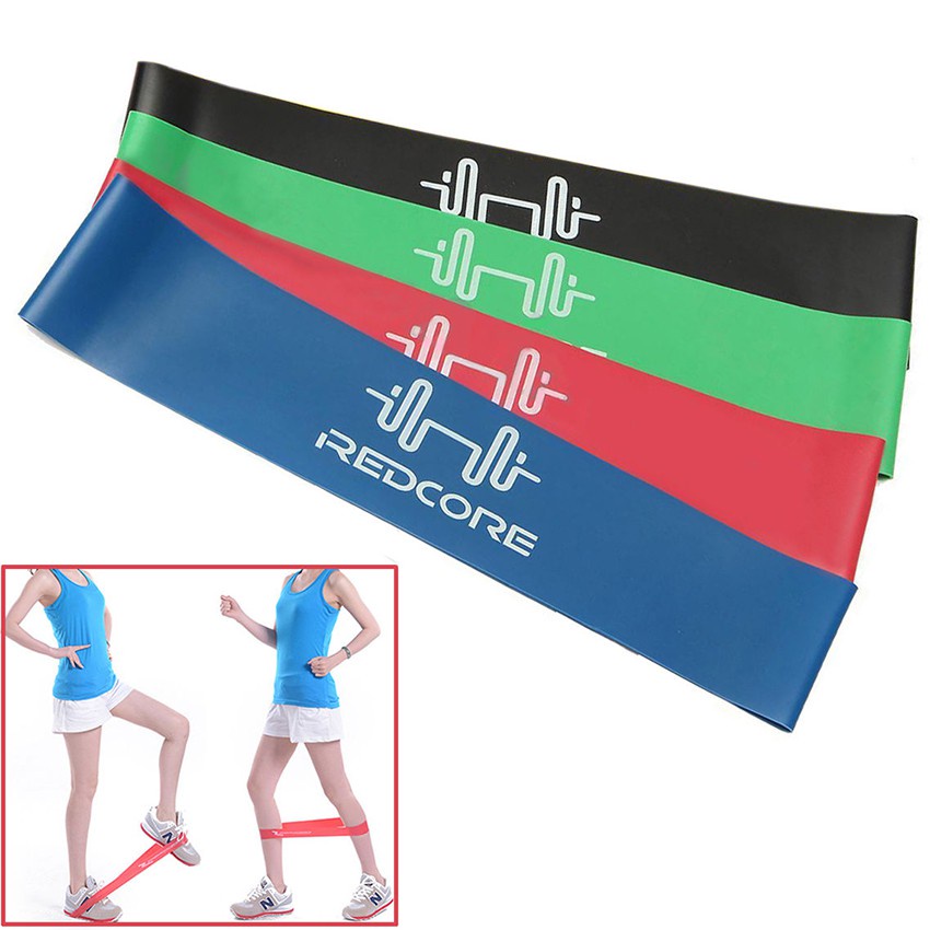 4 Pcs Elastic Resistance Loop Bands Exercise Yoga Fitness Gym Training ...