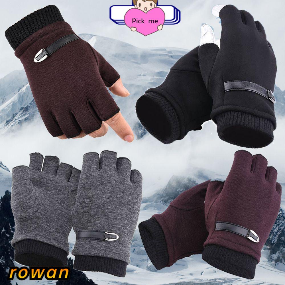 HS???? Accessories Mens Mittens Knitted Half Finger Winter Gloves ...