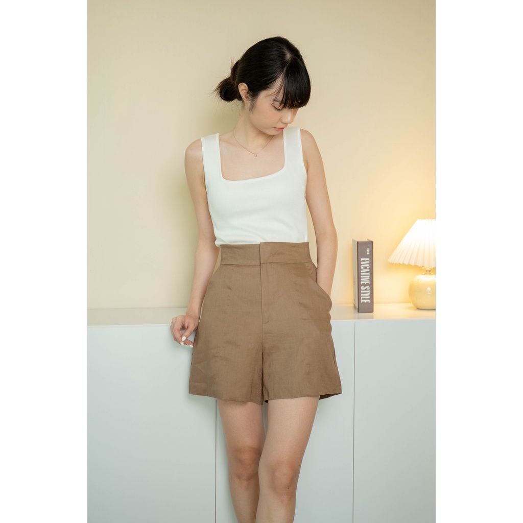 Avocado linen whipping choc shorts กางเกงขาสั้นผ้าลินิน - avocado ...