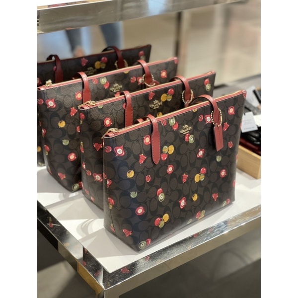 กระเป๋า COACH 4455 ZIP TOP TOTE IN SIGNATURE CANVAS (IMQRF) โทส 14 นิ้ว ...