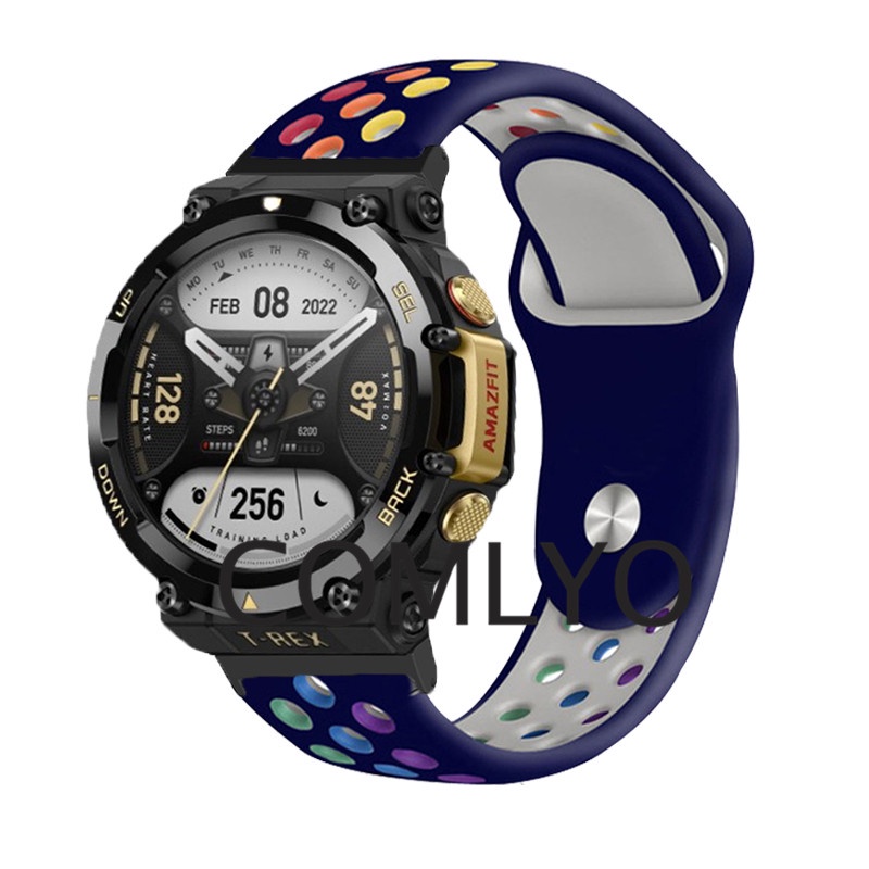 Xiaomi Amazfit T-rex 2 T rex 2 สายสมาร์ทวอทช์ ซิลิโคน สายรุ้ง นุ่ม กีฬา ...
