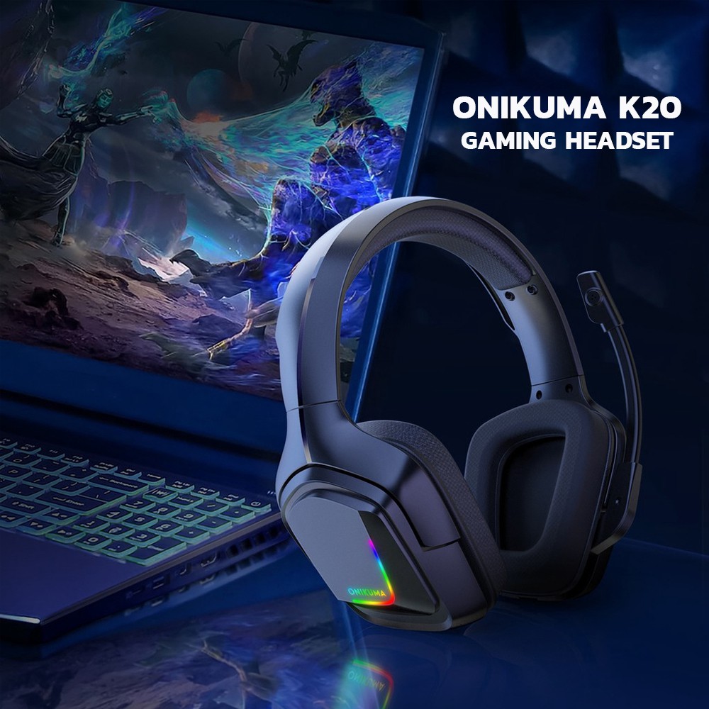 ONIKUMA K20 RGB Gaming Headset หูฟังเกมมิ่งใช้งานได้ทั้ง PC Mobile PS4 ...