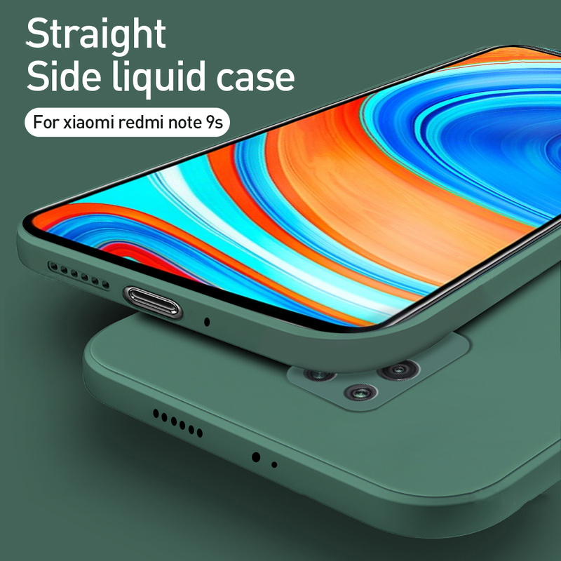 Luxury Original Square Liquid Silicone Phone Case For Xiaomi Redmi 9T ...
