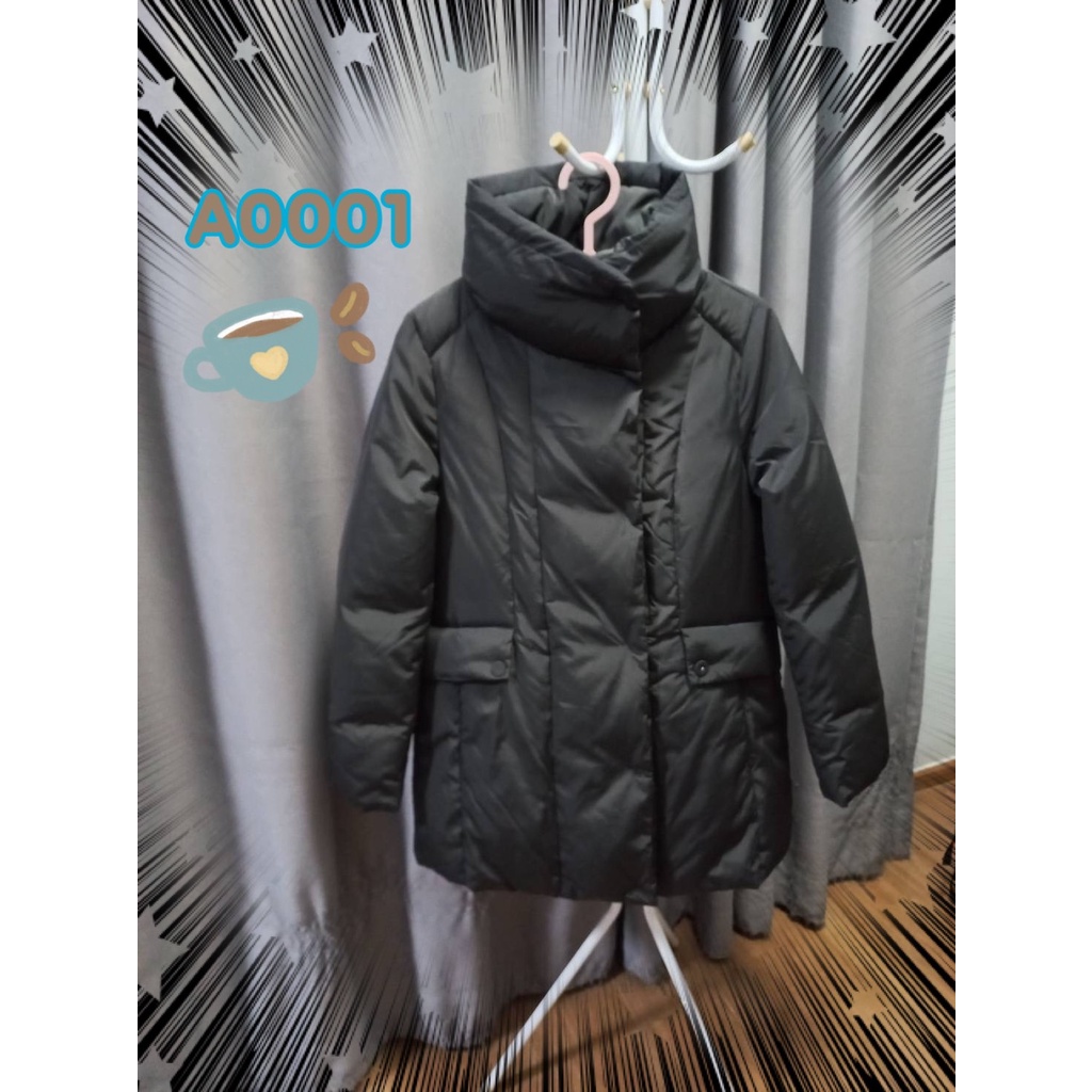 A00001 เสื้อโค้ทกันหนาวสีดำ คอตั้งพับได้ แบรนด์ Datum - downjacket00 ...