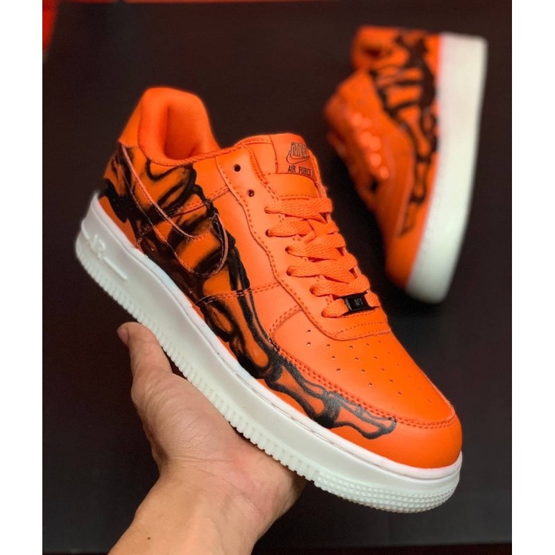 Nike Air Force 1 Skeleton Brilliant BONES (size36-45)Orange - jsdm ...