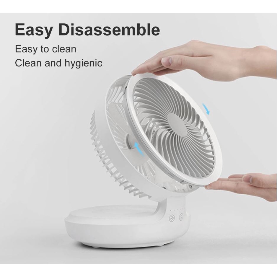 Xiaomi Youpin Edon พัดลมตั้งโต๊ะ แบบพกพา ส่ายได้ ไฟส่องสว่าง มีรีโมท ชาร์จแบตด้วยUSB-C น้ำหนัก ...