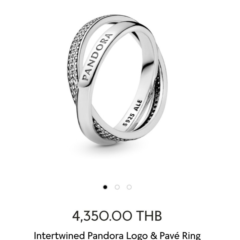New แหวน Pandora Intertwined Pandora Logo Pavé Ring size 48 - babee1994 ...