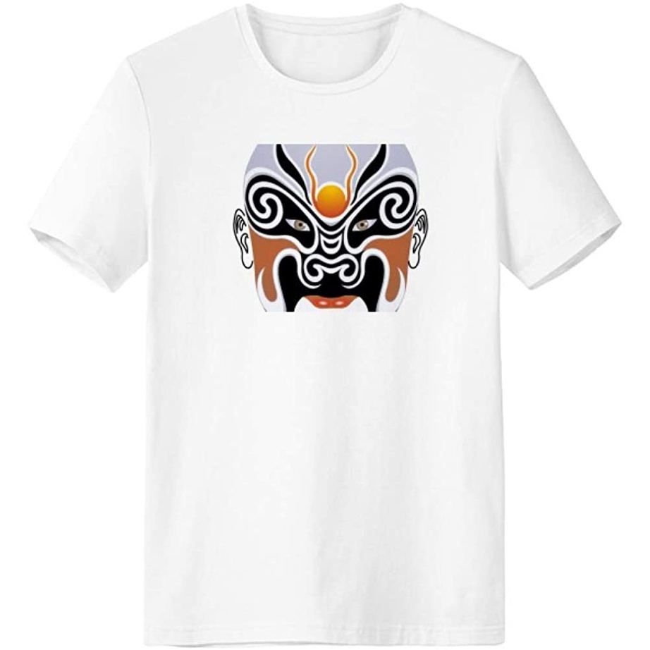 แขนสั้นcrew neckโอเปร่าปักกิ่ง หน้ากาก องค์ประกอบจีน Peking Opera ...