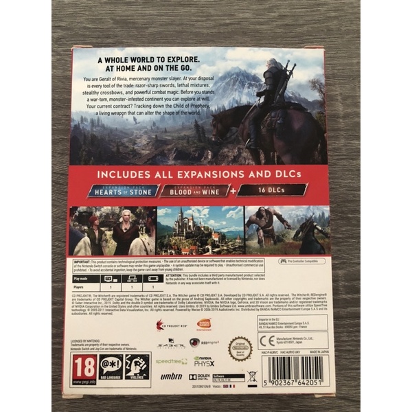 มือ 2 Nintendo Switch The Witcher 3 Complete Edition ฟรีที่เก็บเกมส์ ...