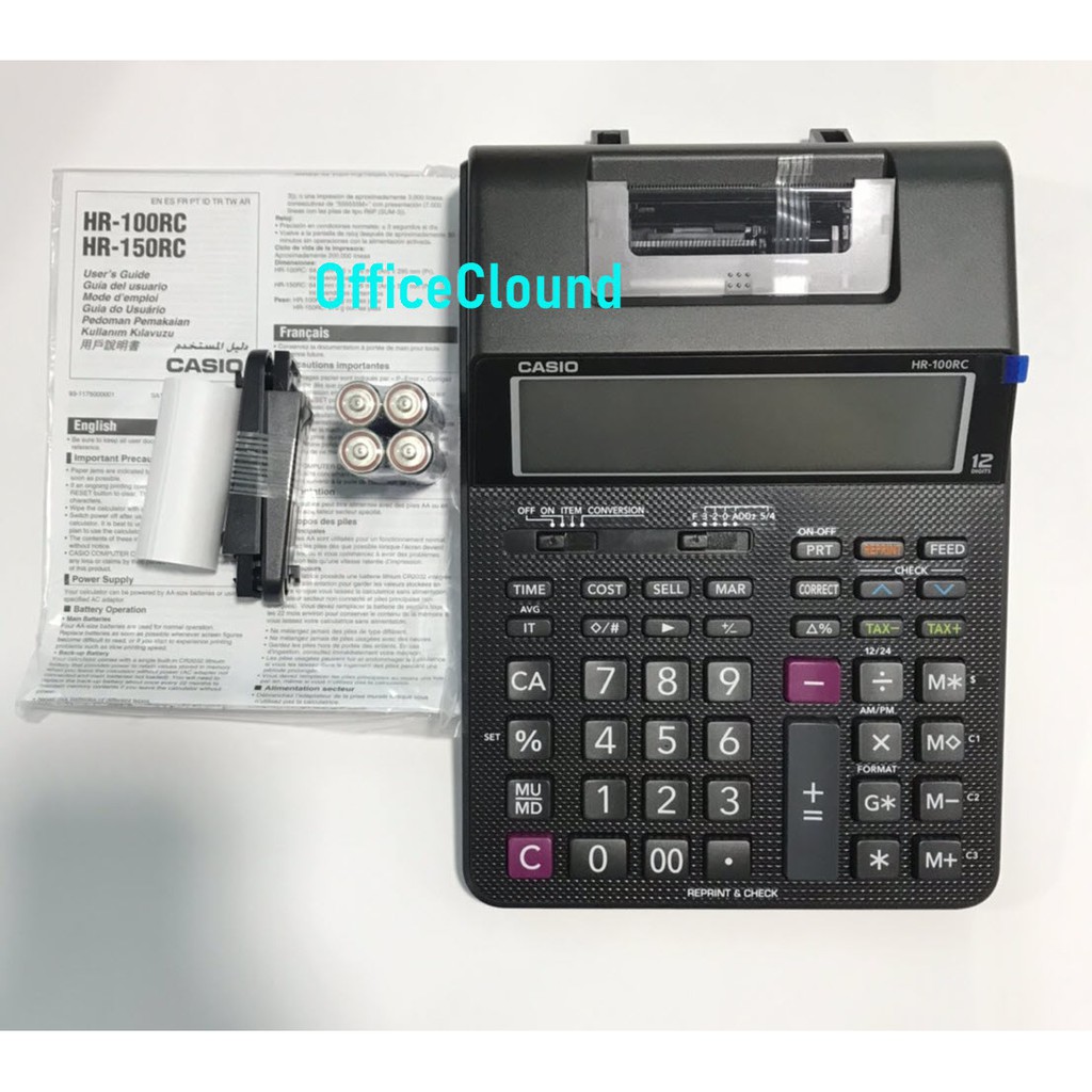 HR-100RC เครื่องคิดเลขพิมพ์กระดาษ Casio 12 หลัก ของแท้ ของใหม่ ประกัน ...