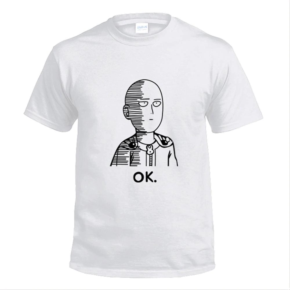 One Punch Man Sa Jade Oppai Ok เสื้อยืดลําลองสําหรับผู้ชายผู้ใหญ่ผ้า ...