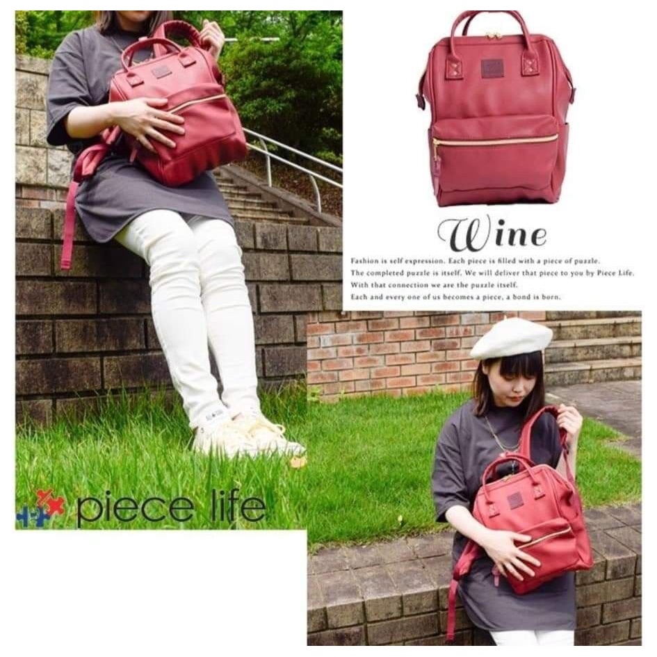 กระเป๋าสะพายหลังAnello PU Leather Mini Size ผลิตจากหนัง PU ของแท้ มี ...