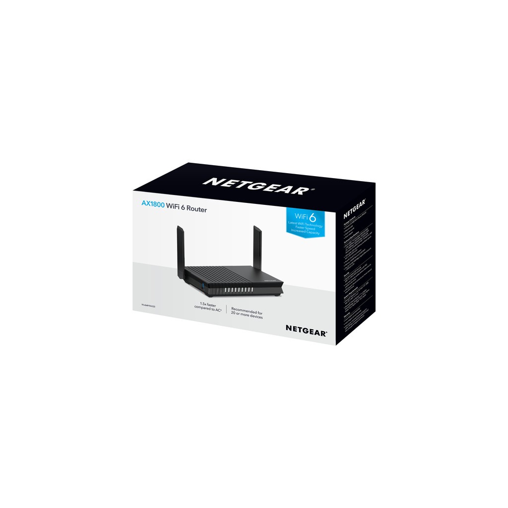 NETGEAR RAX20 4-Stream AX1800 Dual-Band WiFi 6 Router by Triplenetwork ...