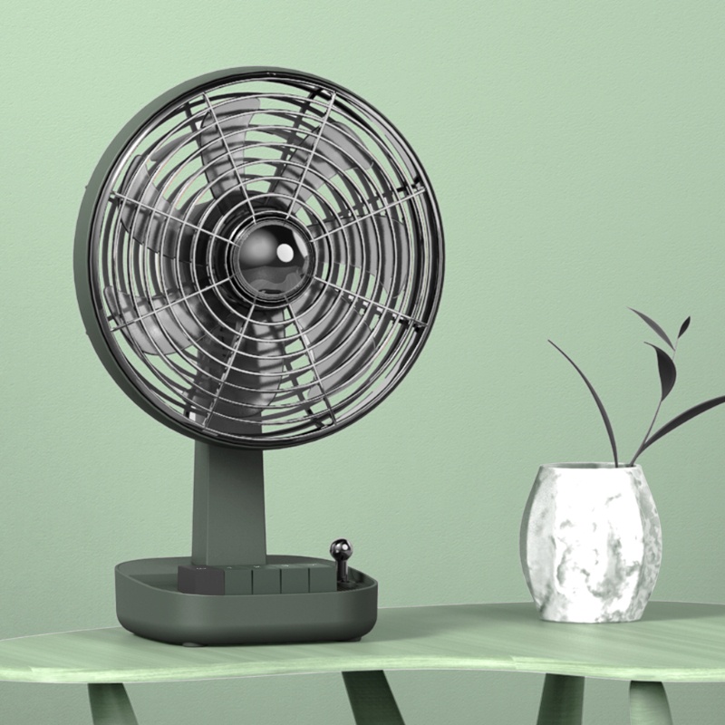 HSV Rechargeable 4000mAh 8-inch 4 Speed Table Fan Shaking Head Desk ...