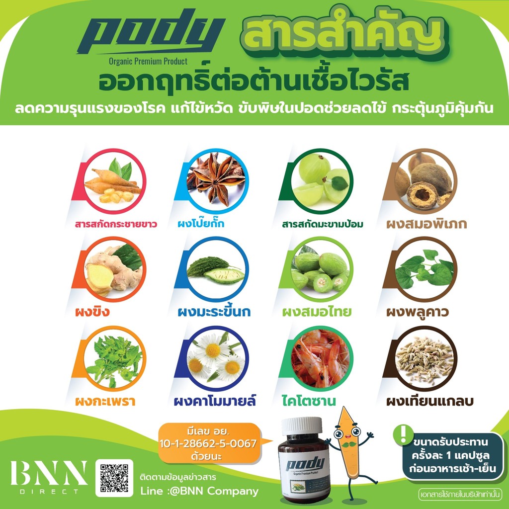 Pody (โพดี้) อาหารเสริม ตำรับโบราณ กระชายขาว เสริมภูมิคุ้มกัน บำรุงปอด ...
