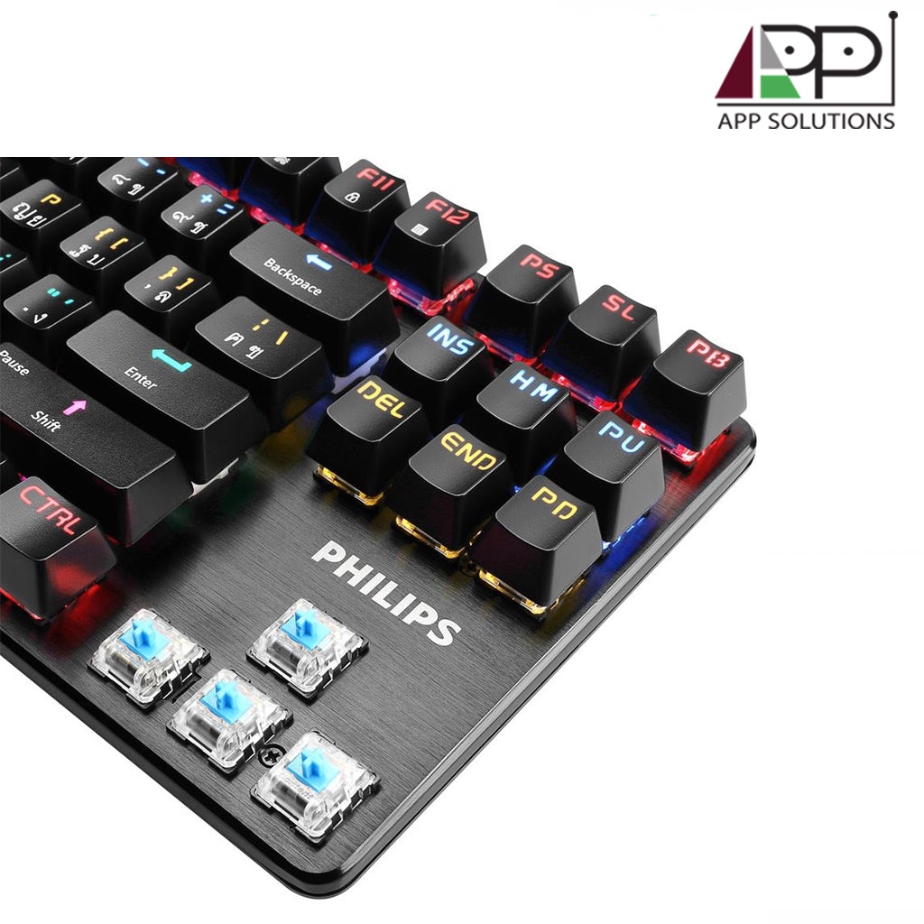 PHILIPS KEYBOARD(คียบอร์ด)Gaming Mechanical Blue Switch รุ่นSPK8901-TKL ...