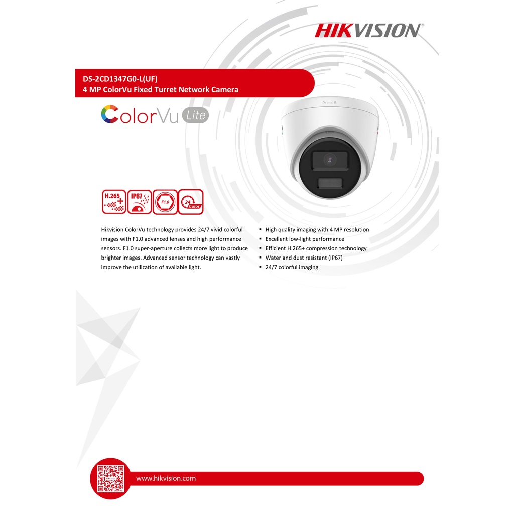 HIKVISION IP CAMERA 4 MP COLORVU DS-2CD1347G0-LUF (4 mm) POE มีไมค์ใน ...