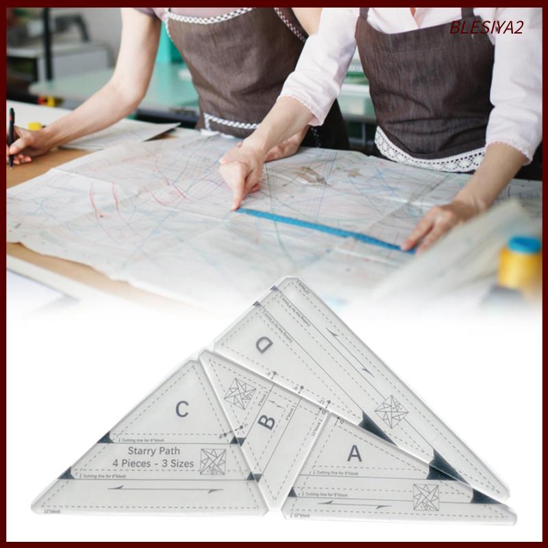 Set of 4 Triangle Quilting Ruler Sewing DIY Multi-Function Tool for ...